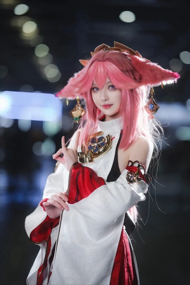 Bộ ảnh Cosplay Yae Miko 18+ cực phẩm vú to không che căng đét